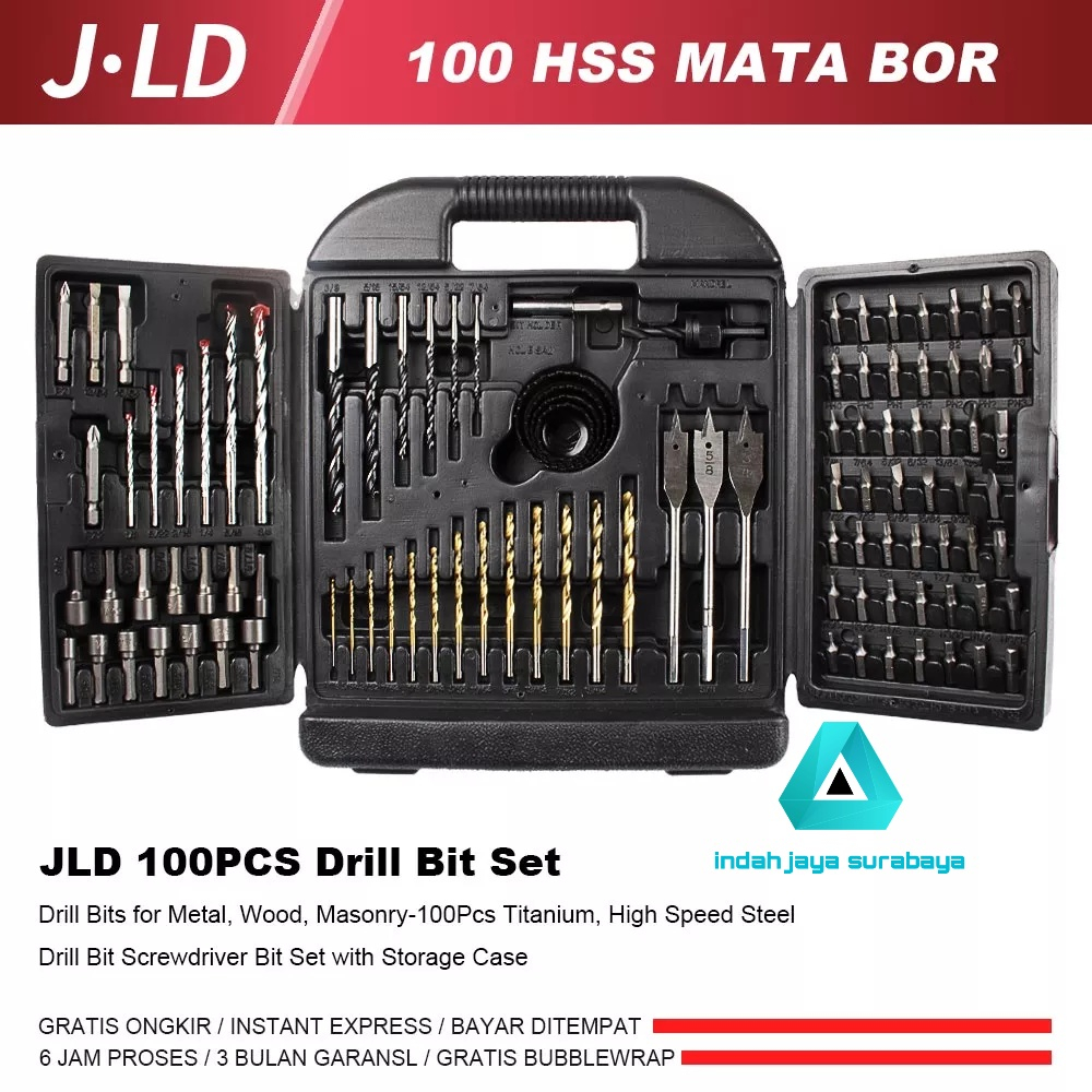 Jual Promo JLD 100pcs mata bor set Mata Bor untuk Logam, Kayu, Batu ...