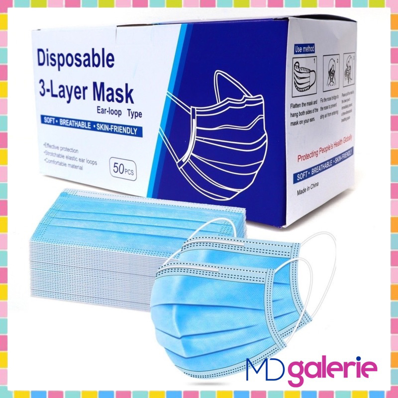 Jual MD GALERIE 🫶 1 BOX ( 50 PCS ) MASKER EARLOOP EAR LOOP MEDIS ...