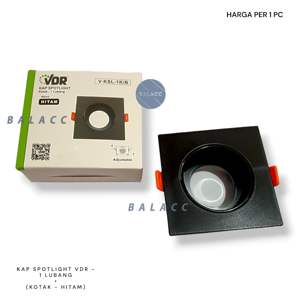 Jual Kap Lampu Downlight MR16 VDR Hallogen sorot halogen LED spot MR 16 Model Kotak Hitam ...