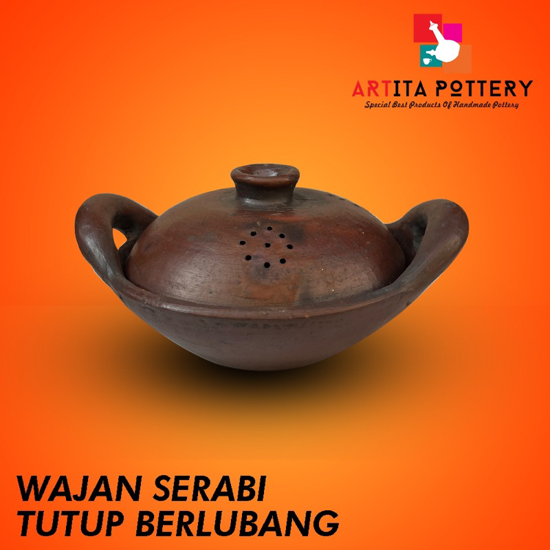 Jual WAJAN SERABI 16cm & 18cm TUTUP BERLUBANG TANAH LIAT | Shopee Indonesia