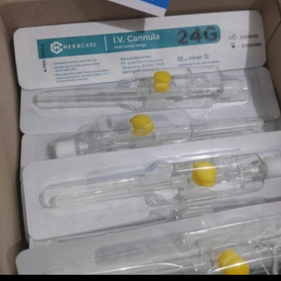 Jual iv cannula hexacare 24g/jarum infus wing 22g - 24G | Shopee Indonesia