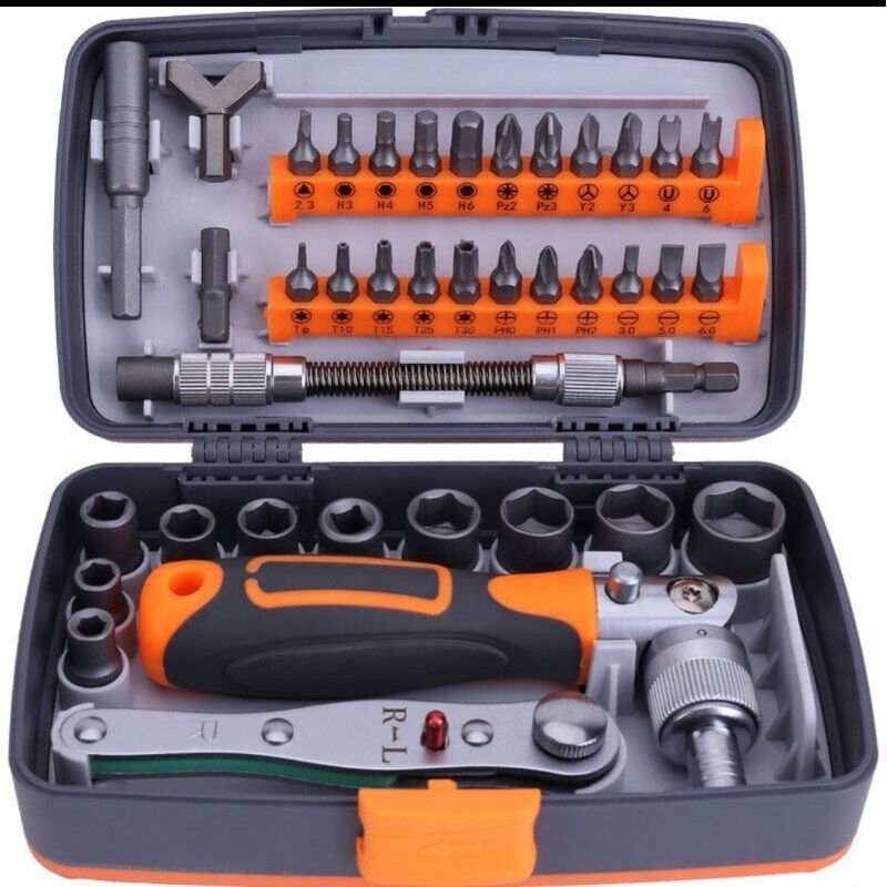 Jual Obeng Kunci Ratchet Screwdriver 38 in 1 Alat Reparasi Tools Soket ...