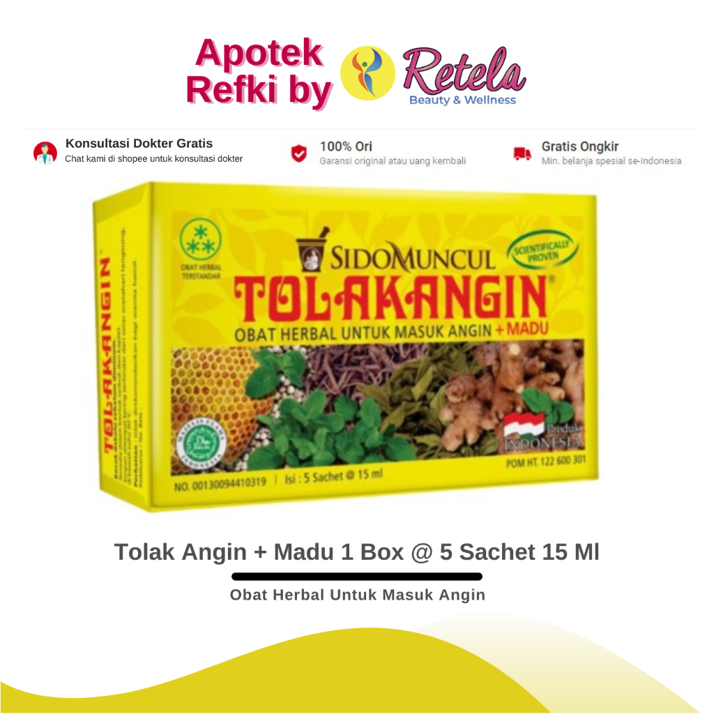 Jual Tolak Angin + Madu 1 Box @ 5 Sachet 15 Ml / Obat Herbal Untuk ...