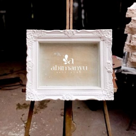 Jual Pigura Mahar Ukir Belgi 30x40 | Frame Vintage Klasik Full Putih ...