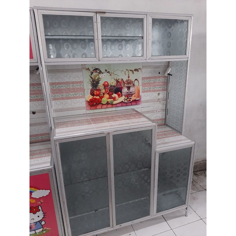 Jual RAK PIRING 3 PINTU ALUMINIUM KERAMIK KACA | RAK PIRING BESAR ...