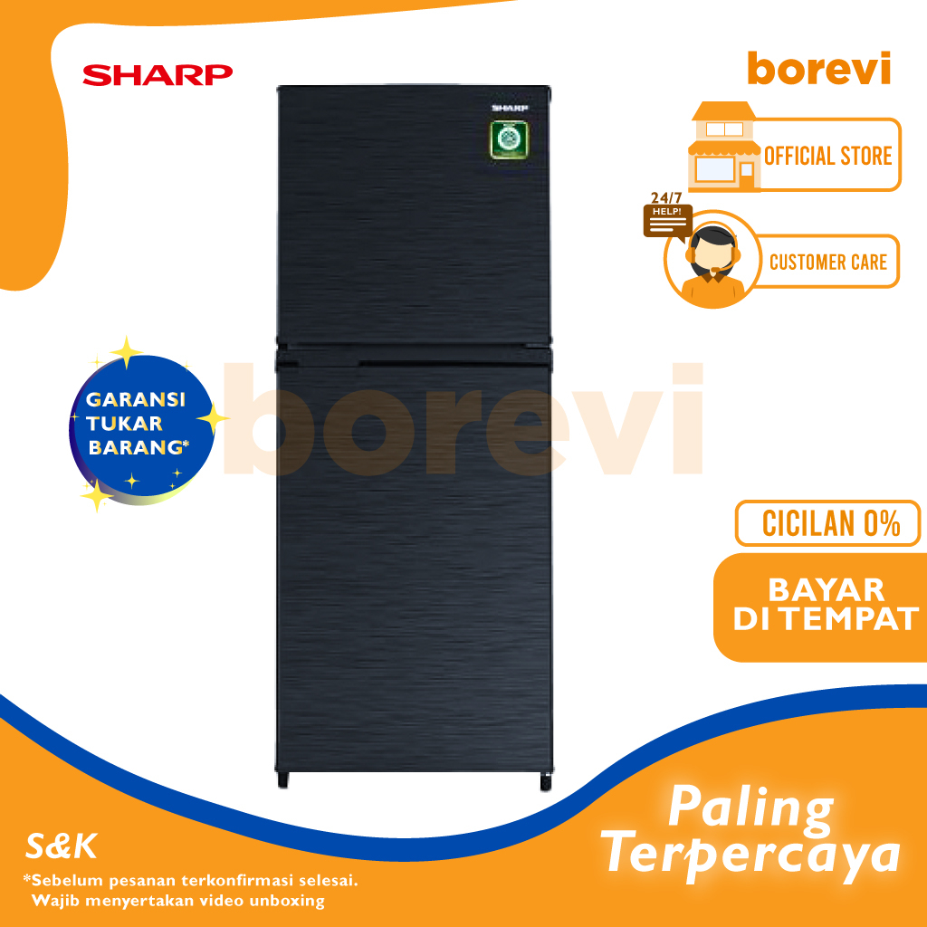 Jual SHARP SJ 236 MN HS KULKAS 2 PINTU NO FROST LOW WATT 205L SJ236mnhs ...