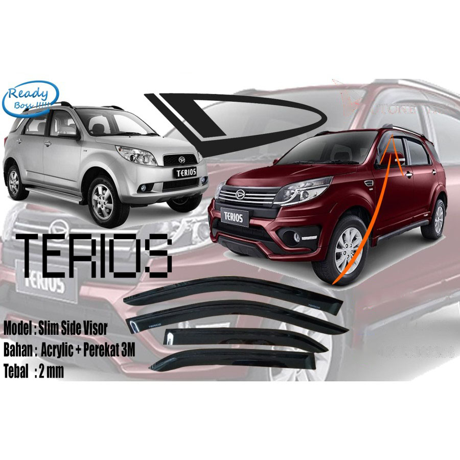 Jual TALANG AIR TERIOS / SIDE VISOR TERIOS 2006-2017 model slim cembung 4pcs | Shopee Indonesia
