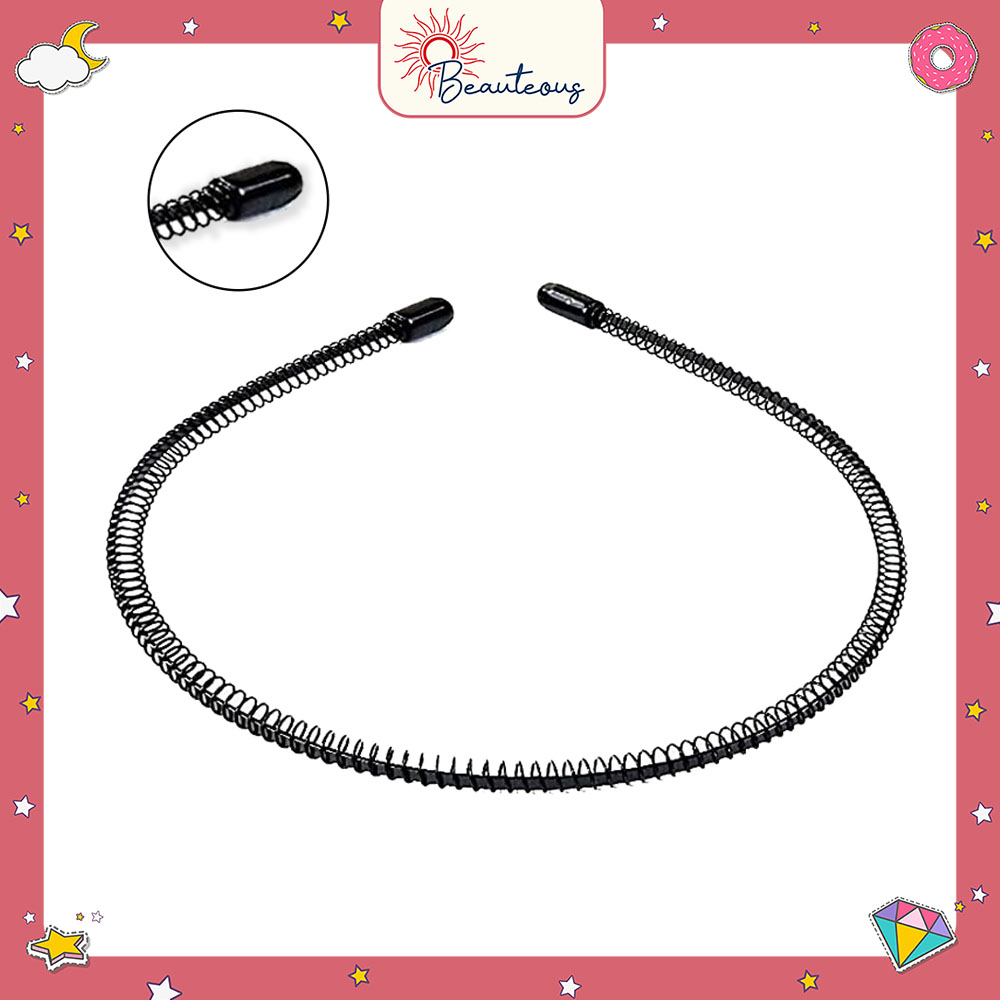 Jual Bando Rambut Kawat Hitam Headband Korea Model Sisir Zigzag Spiral ...