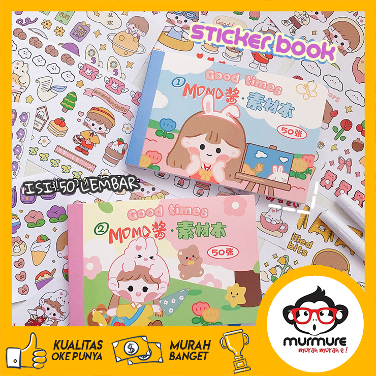Jual MURMURE | 50 LEMBAR BUKU STIKER LUCU HIAS KARAKTER MOMO BERUANG ...
