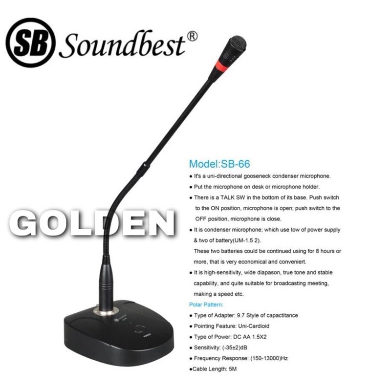 Jual Mic kabel Podium Soundbest SB 66 Original Mic Meja | Shopee Indonesia