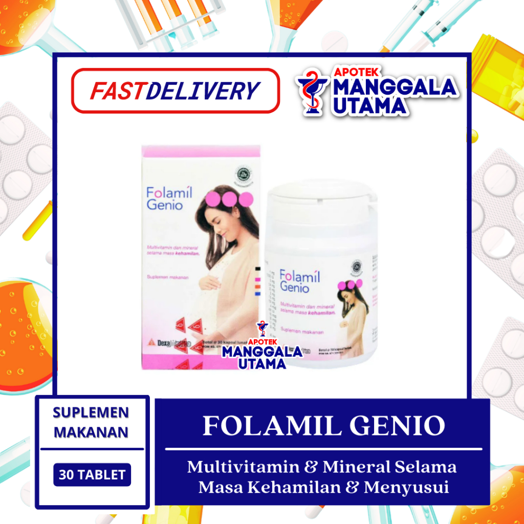 Jual FOLAMIL GENIO PER BOTOL ISI 30 TABLET | Shopee Indonesia