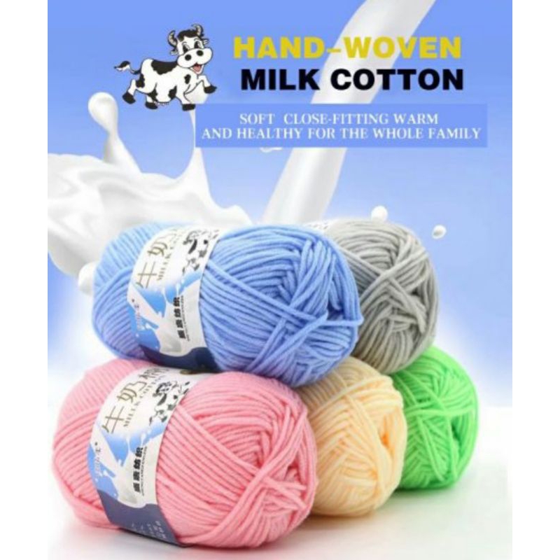 Jual (51-91) 5PLY Benang rajut katun susu Cotton milk yarn 5ply 50gram ...