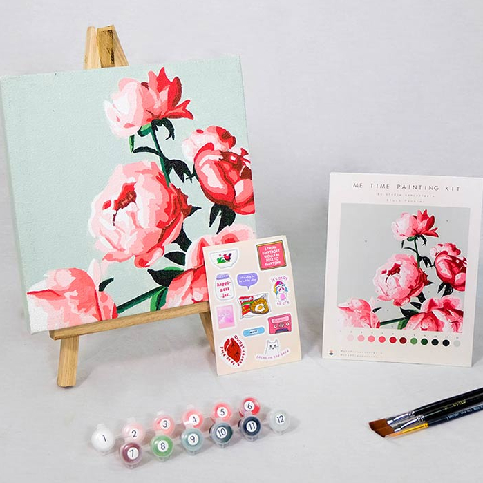 Jual 25x25 CM ARTIST GRADE PAINT BY NUMBER - BLUSH PEONIES- HIGH ...