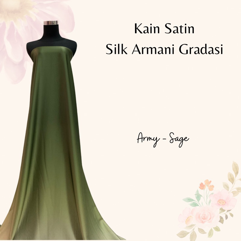 Jual Bahan Kain Satin Silk Armani Gradasi Ombre Armany 2 Tone Warna ...