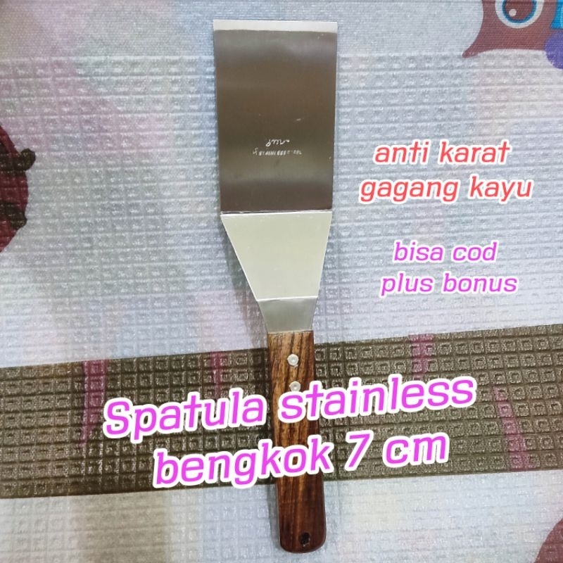 Jual Promo Spatula stainless anti karat/ kape lurus / spatula bengkok ...