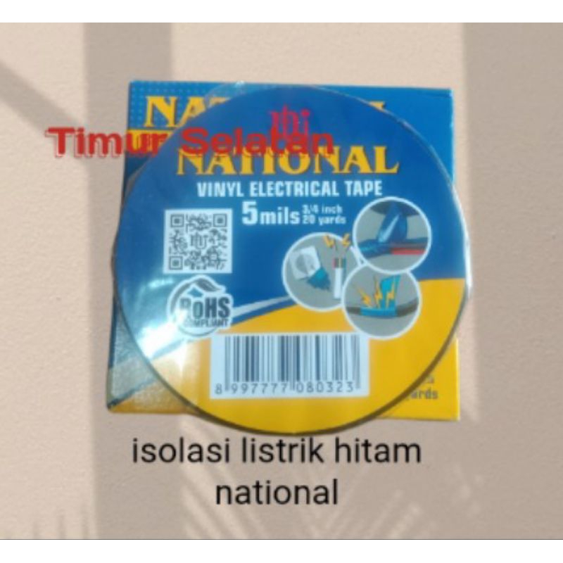 Jual Isolasi listrik hitam National 3/4 inch 20 yards | Shopee Indonesia