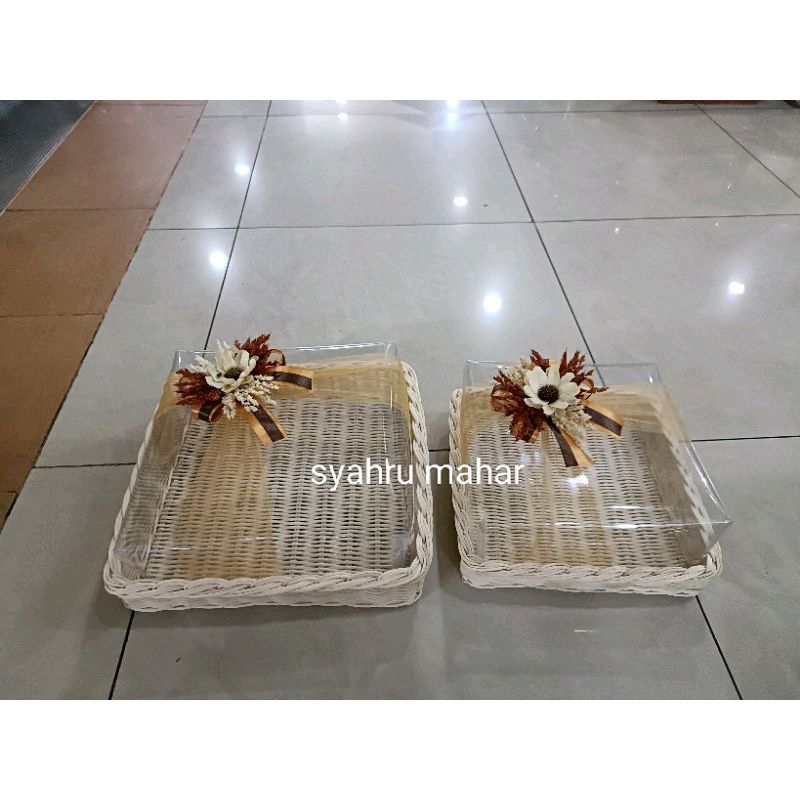 Jual kotak hantaran kue/kotak kue rotan/kotak rotan mika/kotak ...