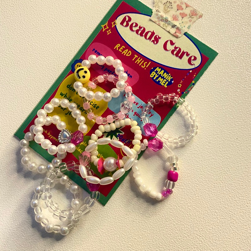 Jual BACA DESKRIPSI‼️BEADS RING | cincin manik-manik | ring | beads ...