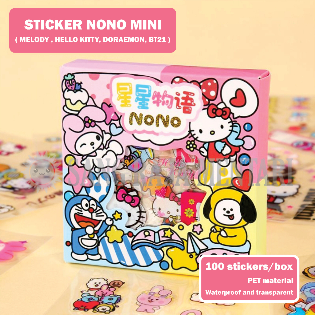 Jual 100 Lembar Stiker MOMO Anti Air Korea Lucu - Sticker Waterproof ...