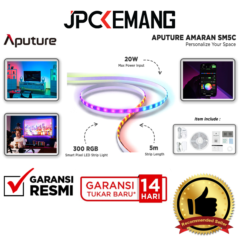 Jual Aputure Amaran SM5C Smart LED Strip Light 5 Meter RGB Lights ...