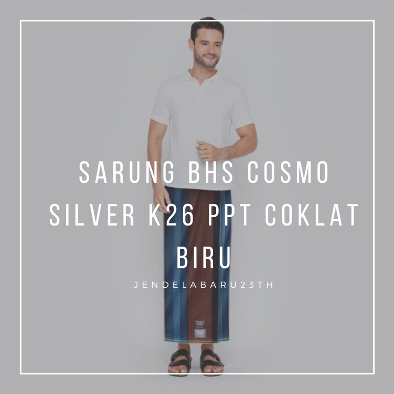 Jual Sarung BHS Cosmo Silver K26 PPT Coklat Biru | Shopee Indonesia