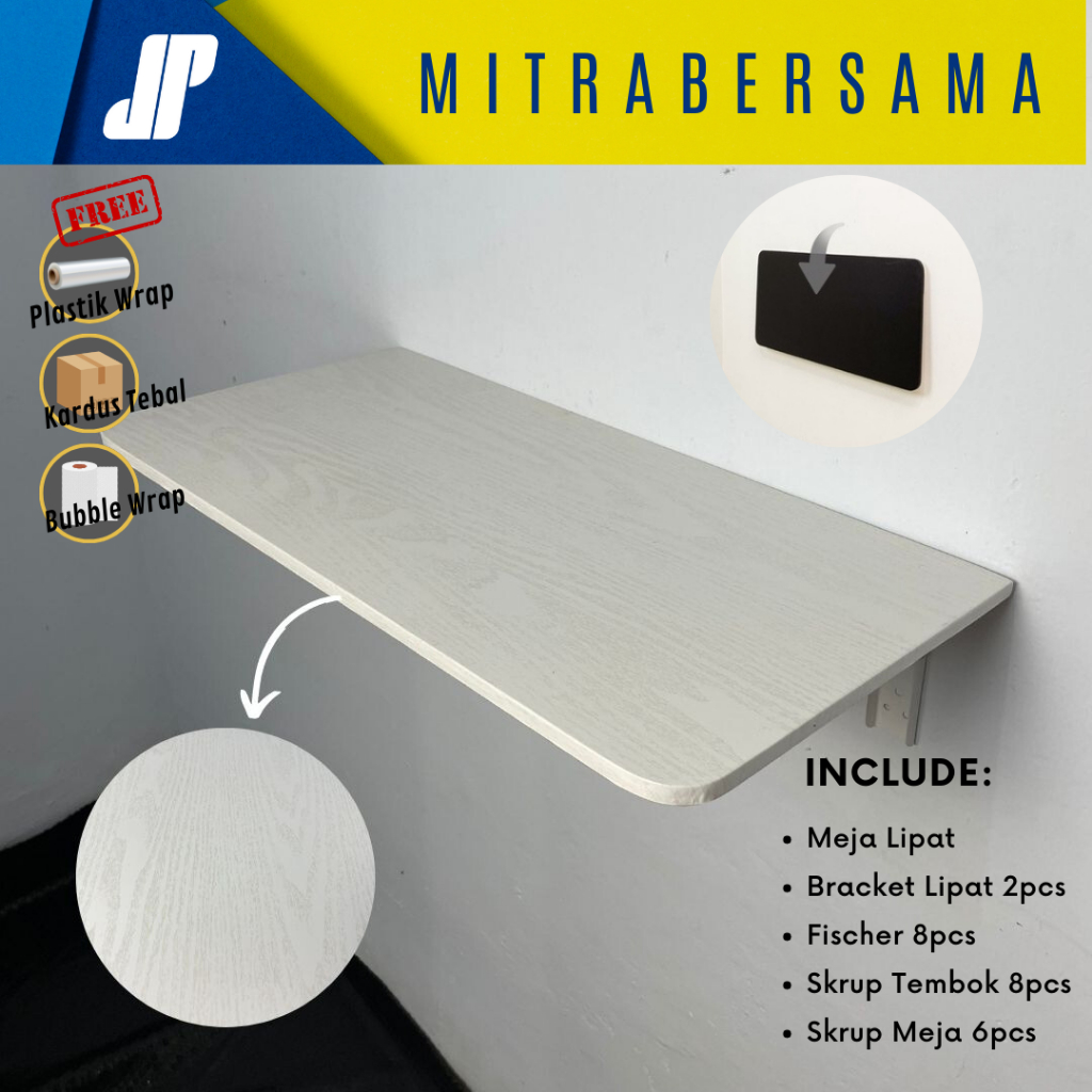 Jual 1 SET MEJA LIPAT TEMPEL DINDING MELAYANG 80X30+BRACKET LIPAT ...