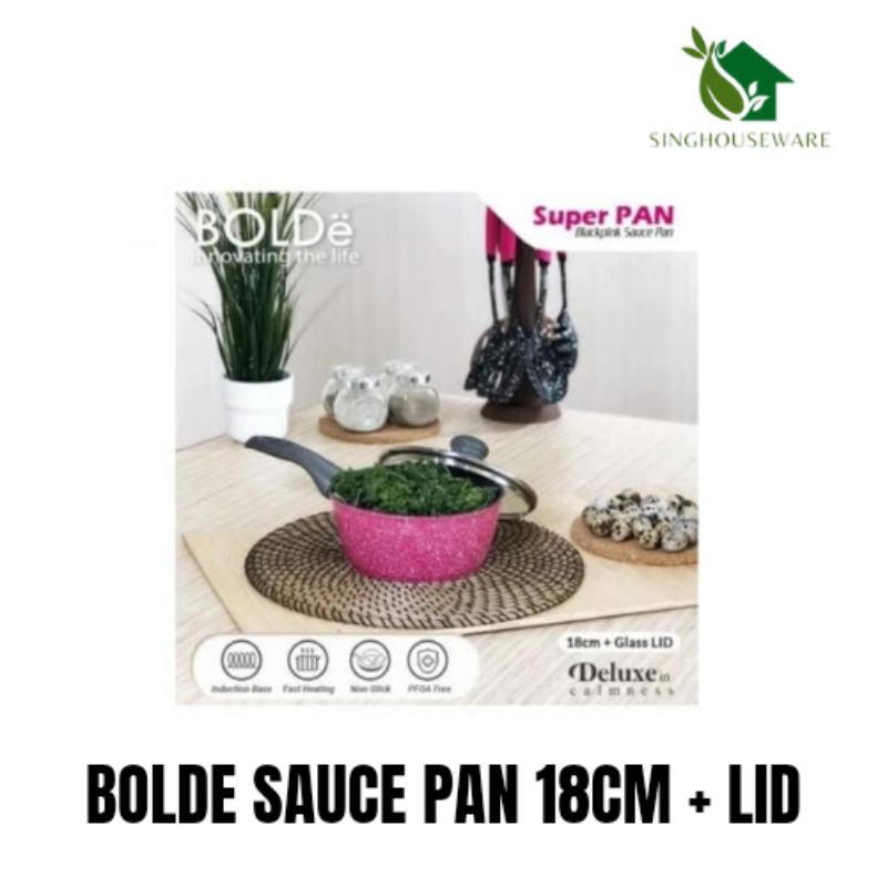 Jual Bolde Sauce Pan 18cm + Lid Black Pink / Wajan | Shopee Indonesia