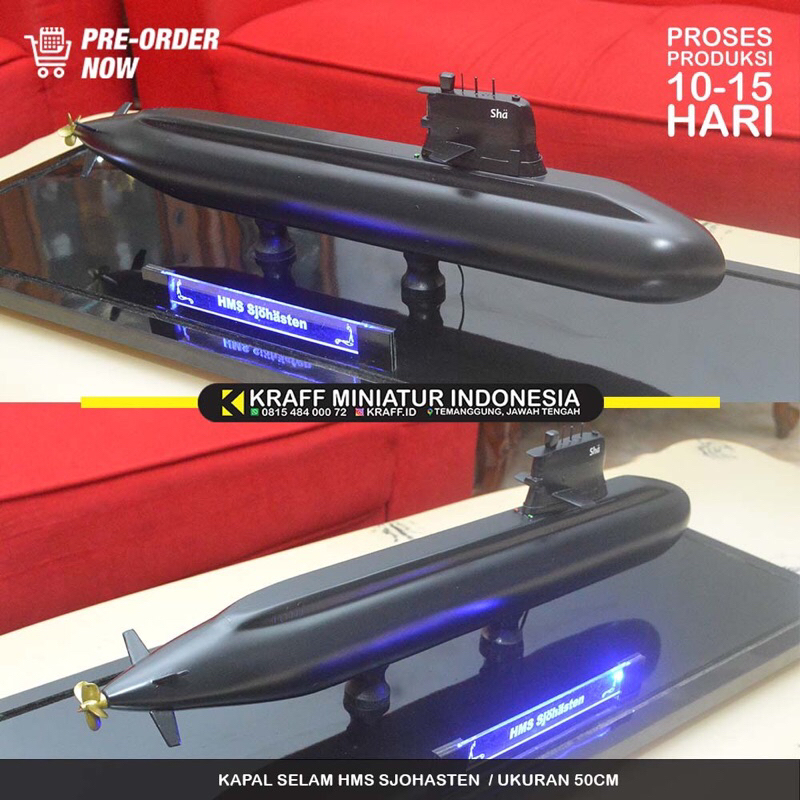Jual MINIATUR KAPAL SELAM HMS SJOHASTEN UKURAN 50cm pajangan koleksi souvenir | Shopee Indonesia