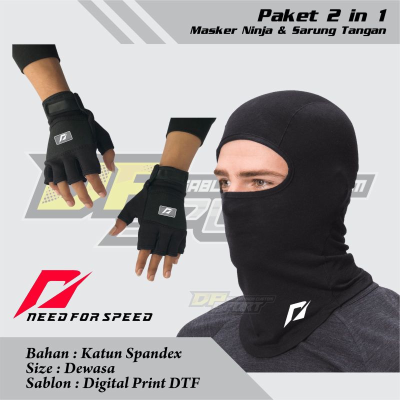 Jual Paket Hemat Sarung Tangan Berkendara Motor Bolong 5 Jari Dan Buff ...