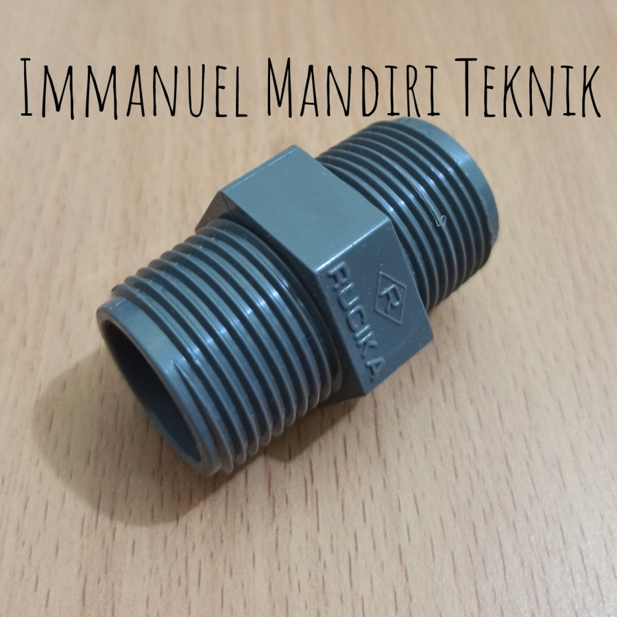 Jual Double Nepel 3/4" x 3/4" Pvc Rucika / Double Nipple Rucika 3/4" x ...
