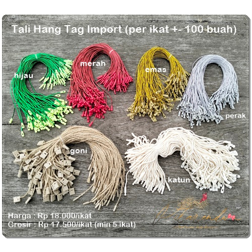 Jual TALI-33 : Tali Hang Tag Import (per ikat +- 100 buah) | Shopee ...