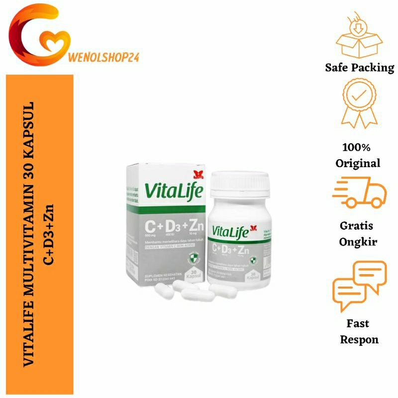 Jual Vitalife C + D3 + Z 30's Kapsul | Shopee Indonesia