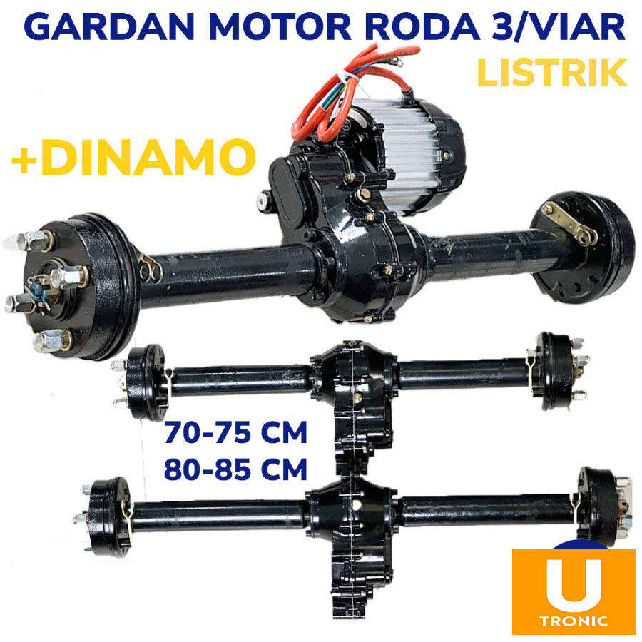 Jual Paket!! Dinamo Motor Listrik Roda Tiga + Gardan Belakang 75cm ...