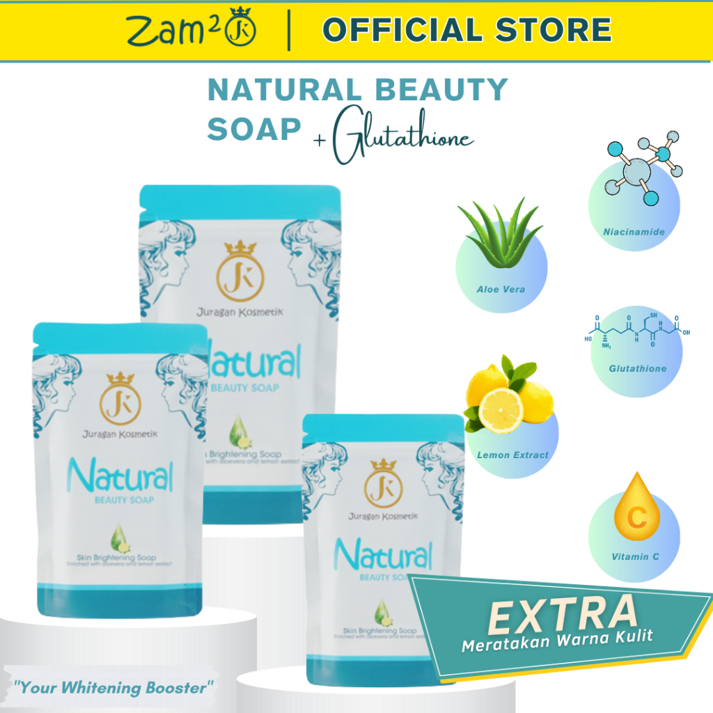Jual ZAM2JK SABUN BODY NATURAL SHOP WITH GLUTATHIONE | Shopee Indonesia
