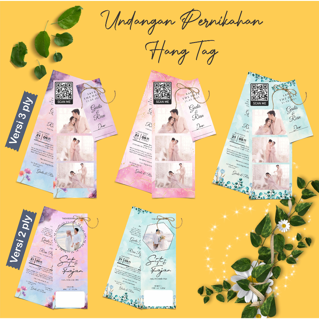 Jual Undangan Pernikahan Hang Tag Murah Elegan Unik Kekinian Murah ...