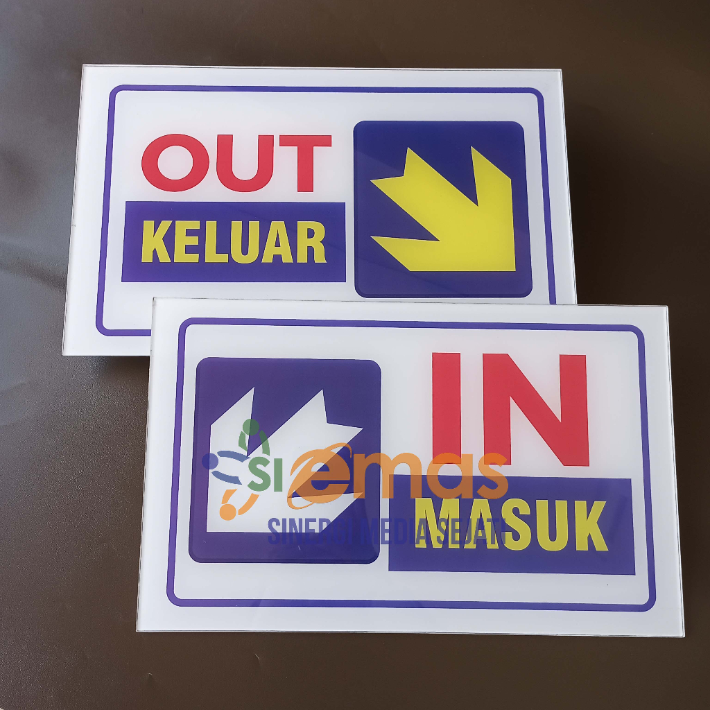 Jual Akrilik Arah Keluar Masuk | Akrilik Tanda In Out | Acrylic Rambu ...