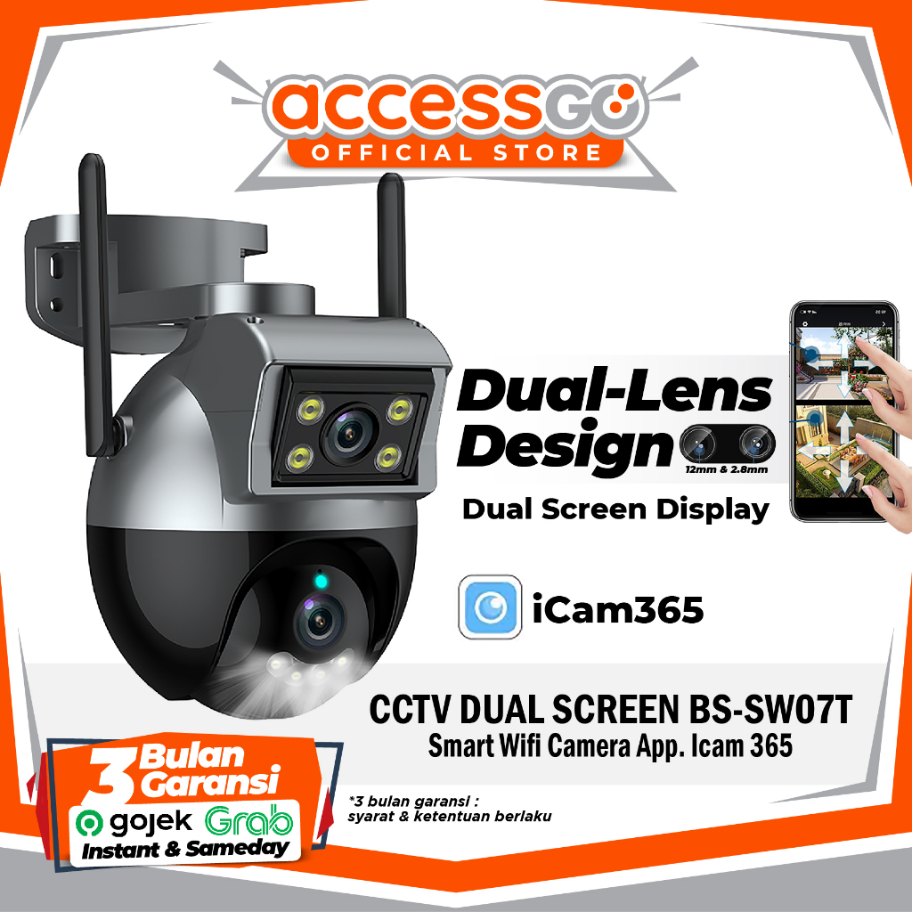 Jual CCTV DUAL SCREEN BS-SW07T Smart Wifi Camera App. Icam 365 | Shopee ...