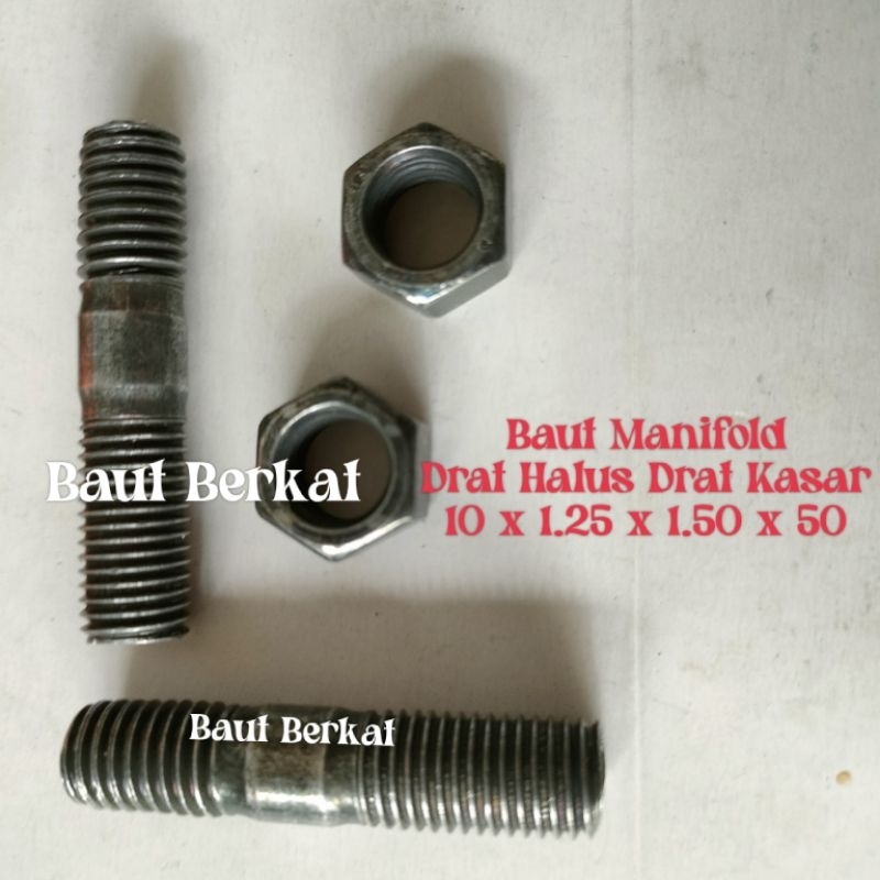 Jual baut tanam manifold 10 x 1.25 x 1.50 x 50 baut manifold 10 x 50 ...
