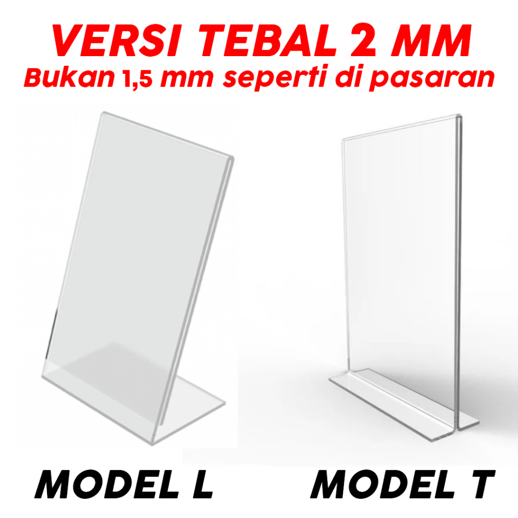 Jual Akrilik Tegak A5 Model T Acrylic Clear Papan Kartu Bisnis ...