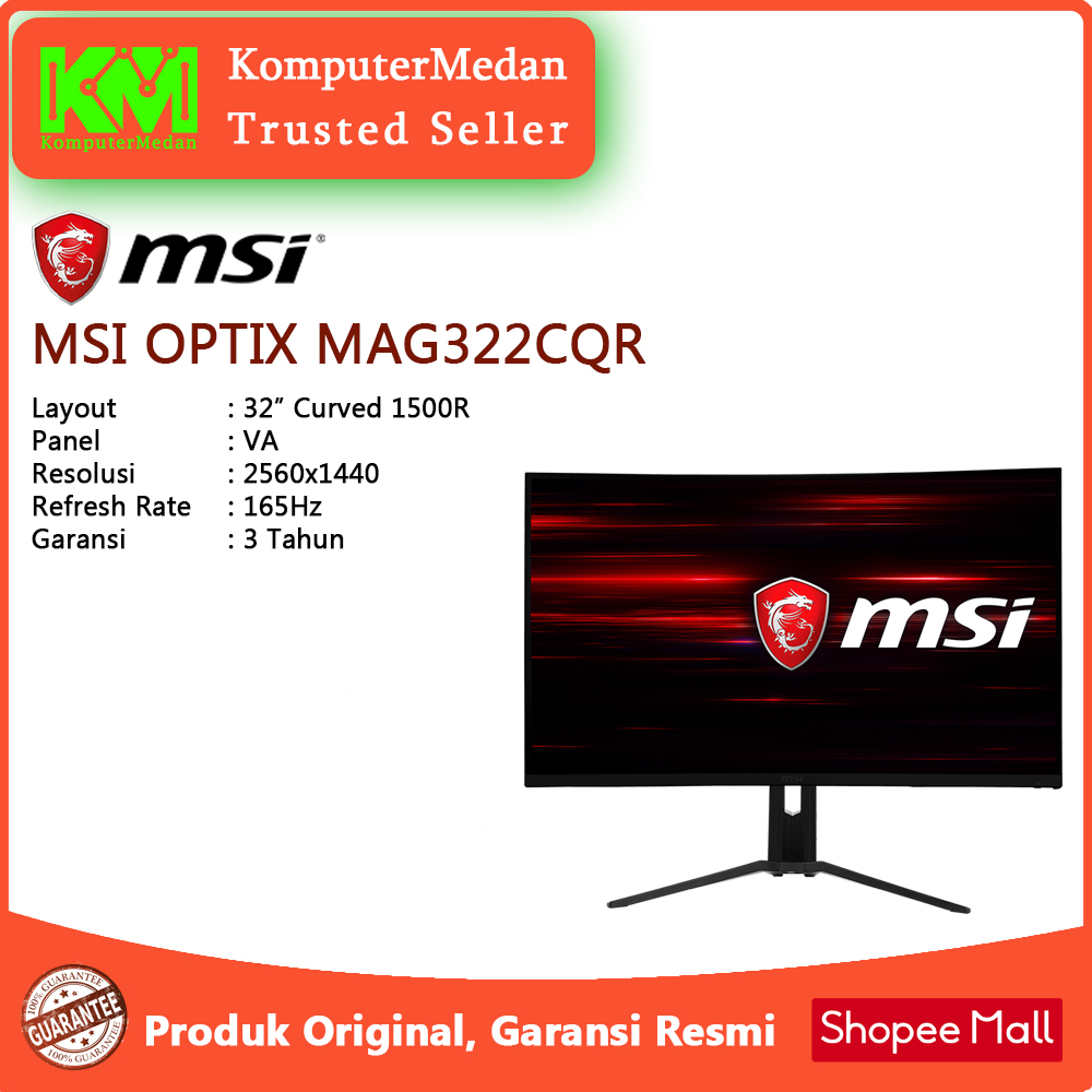 Jual LED Monitor MSI OPTIX MAG322CQR (32"/Curved 1500R/WQHD(2K)/1ms ...