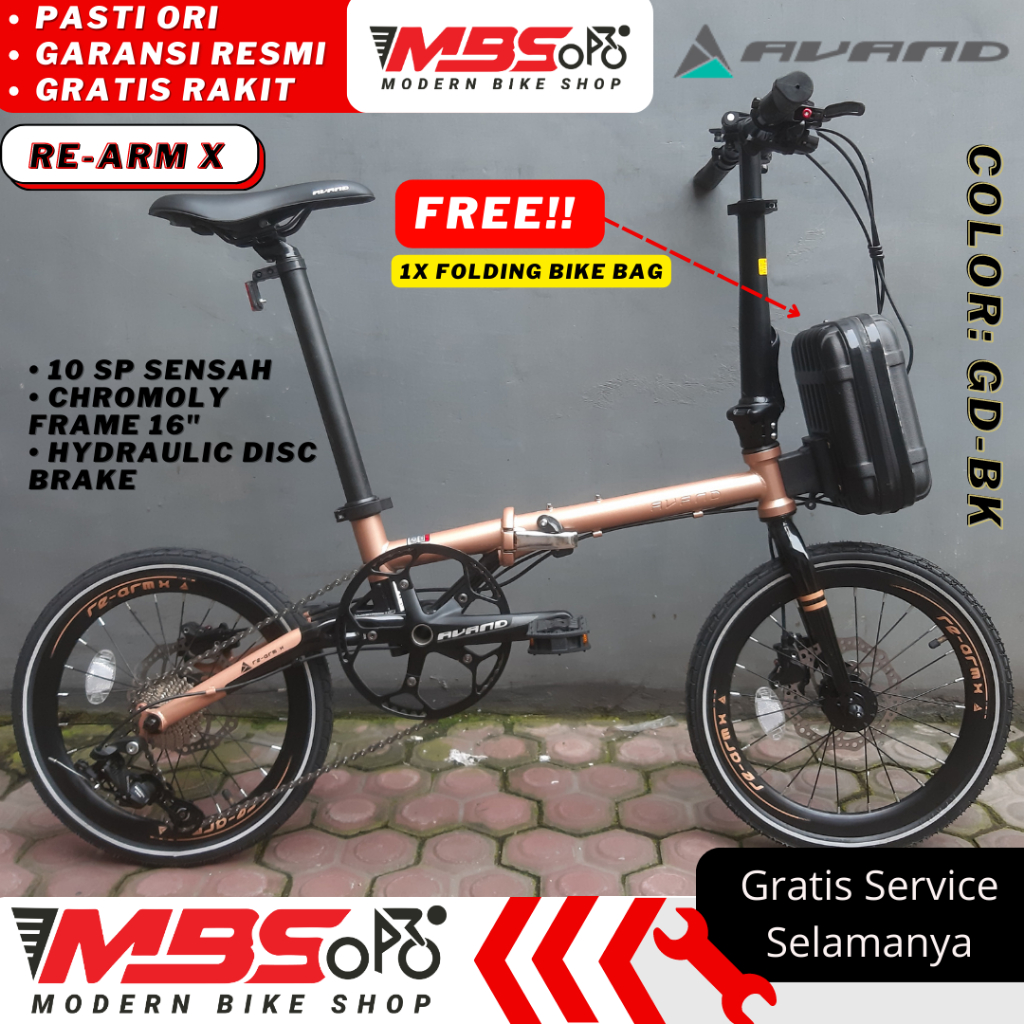 Jual Sepeda Lipat Avand Re arm X 16 inch Murah 10 speed chromoly cakram Hidrolis dewasa folding ...