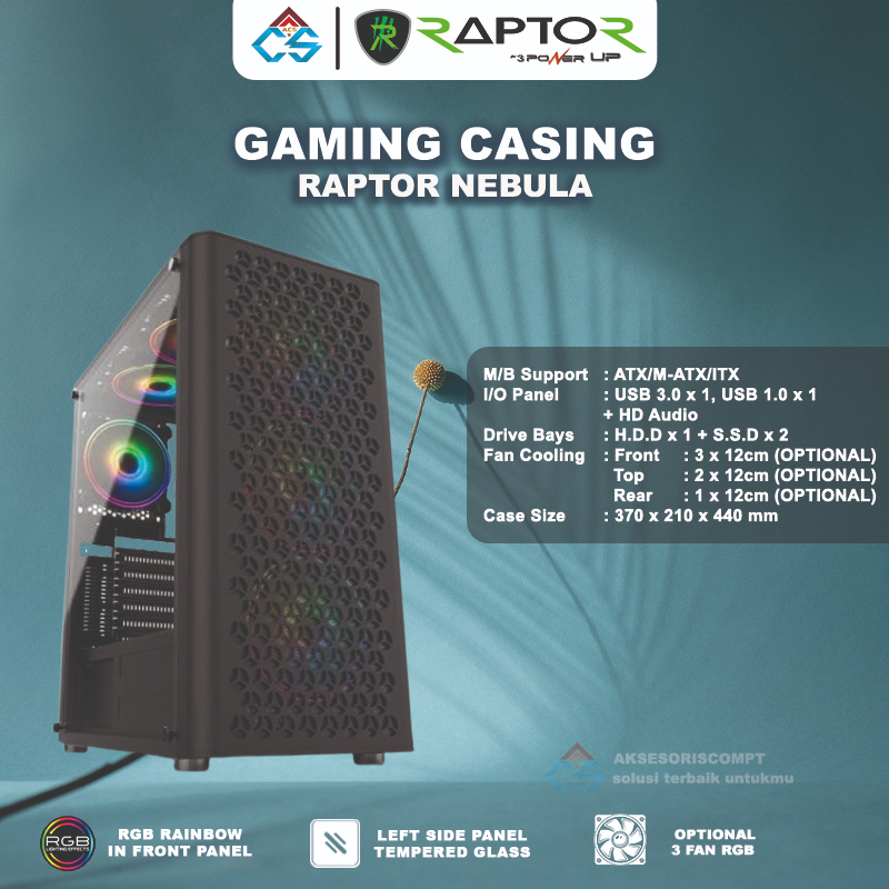 Jual Casing Gaming RAPTOR NEBULA - Casing Gaming FULL ATX | Shopee ...