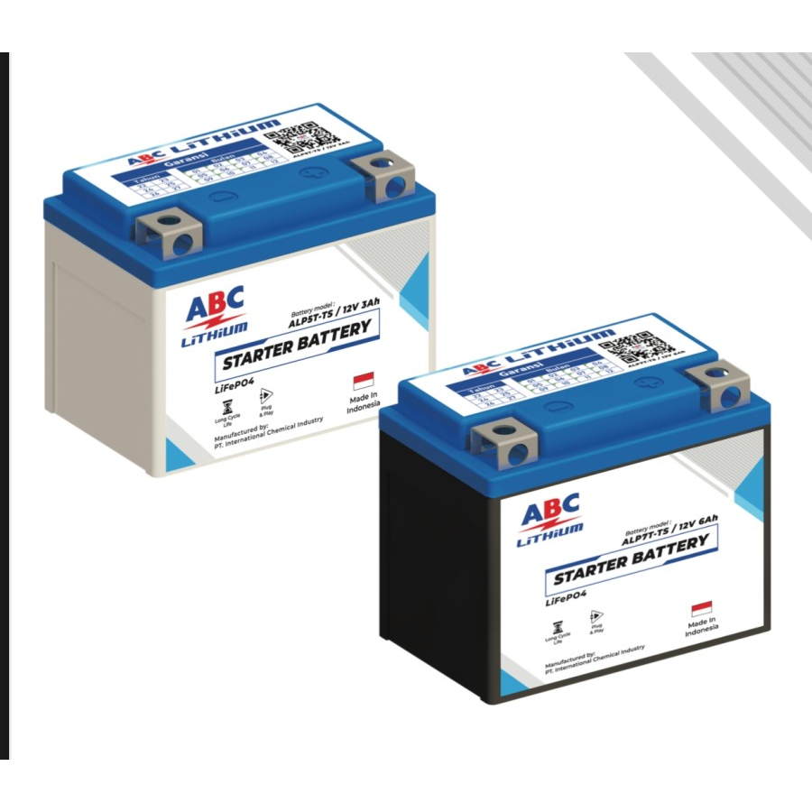 Jual ABC Lithium Aki Motor 12V 3AH , 6AH Original Garansi Resmi ...