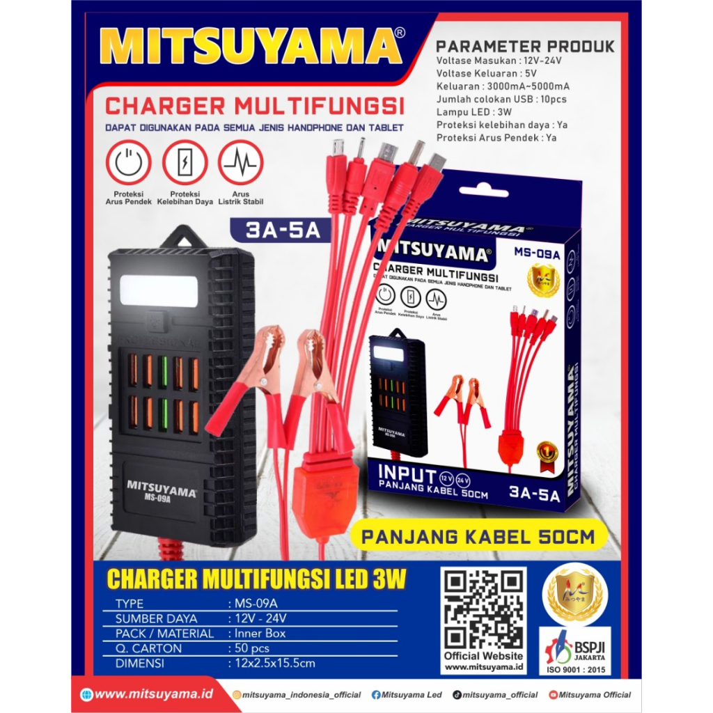Jual Barangunik2021 - Alat Charger Multi Mitsuyama MS-09A Jepit Aki 10 ...