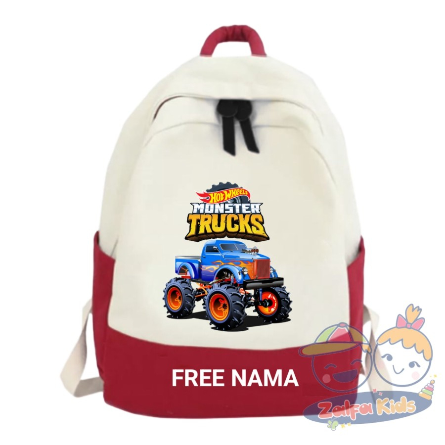 Jual TAS SEKOLAH ANAK HOT WHEELS MONSTER TRUCK WARS TAS RANSEL BISA ...