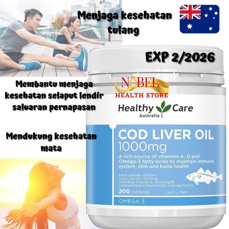 Jual healthy care cod liver oil 1000mg 200 softgel capsules | Shopee ...