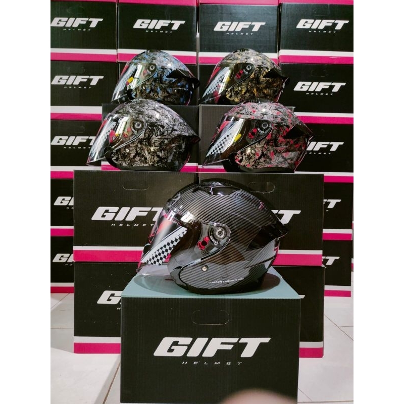 Jual Helm GIFT Sargon Motif Carbon Forget Half Face SNI Dewasa | Shopee ...