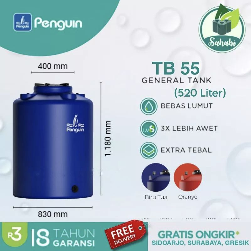 Jual Tandon Air / Tangki Air / Toren Air PENGUIN/PINGUIN Rotamould 3 ...