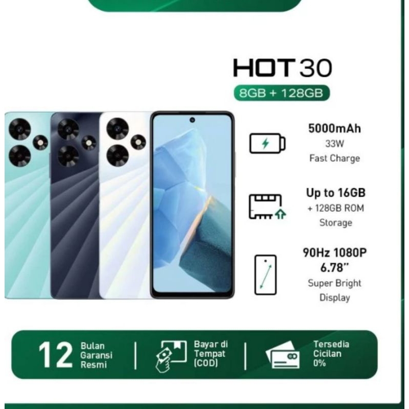 Jual Infinix Hot 30 8+8/128Gb G88 FHD+ 90Hz 5000mAh Resmi | Shopee Indonesia