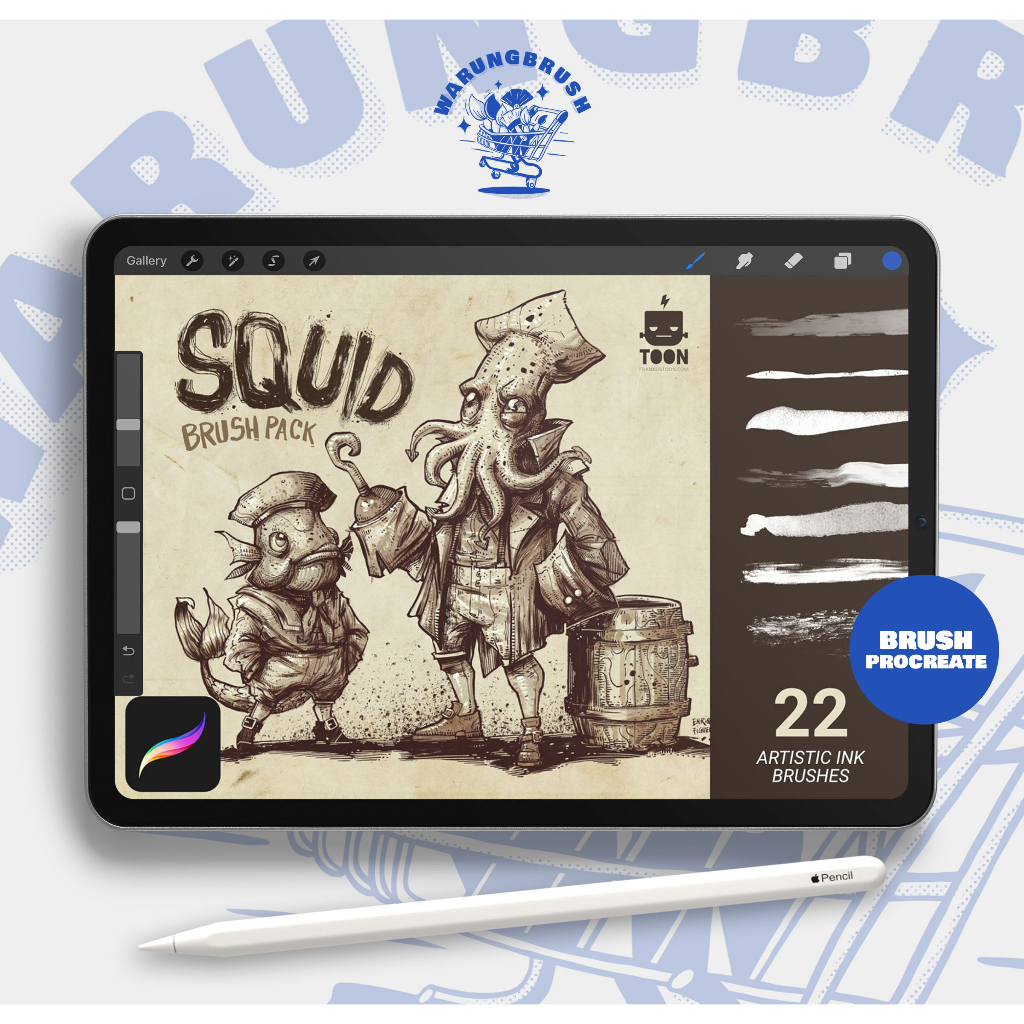 Jual Squid Brush Pack for Procreate BP0081 | Shopee Indonesia